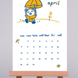 Printable Cute Cat Calendar 2024, Cat Calendar Template, 12 Months ...