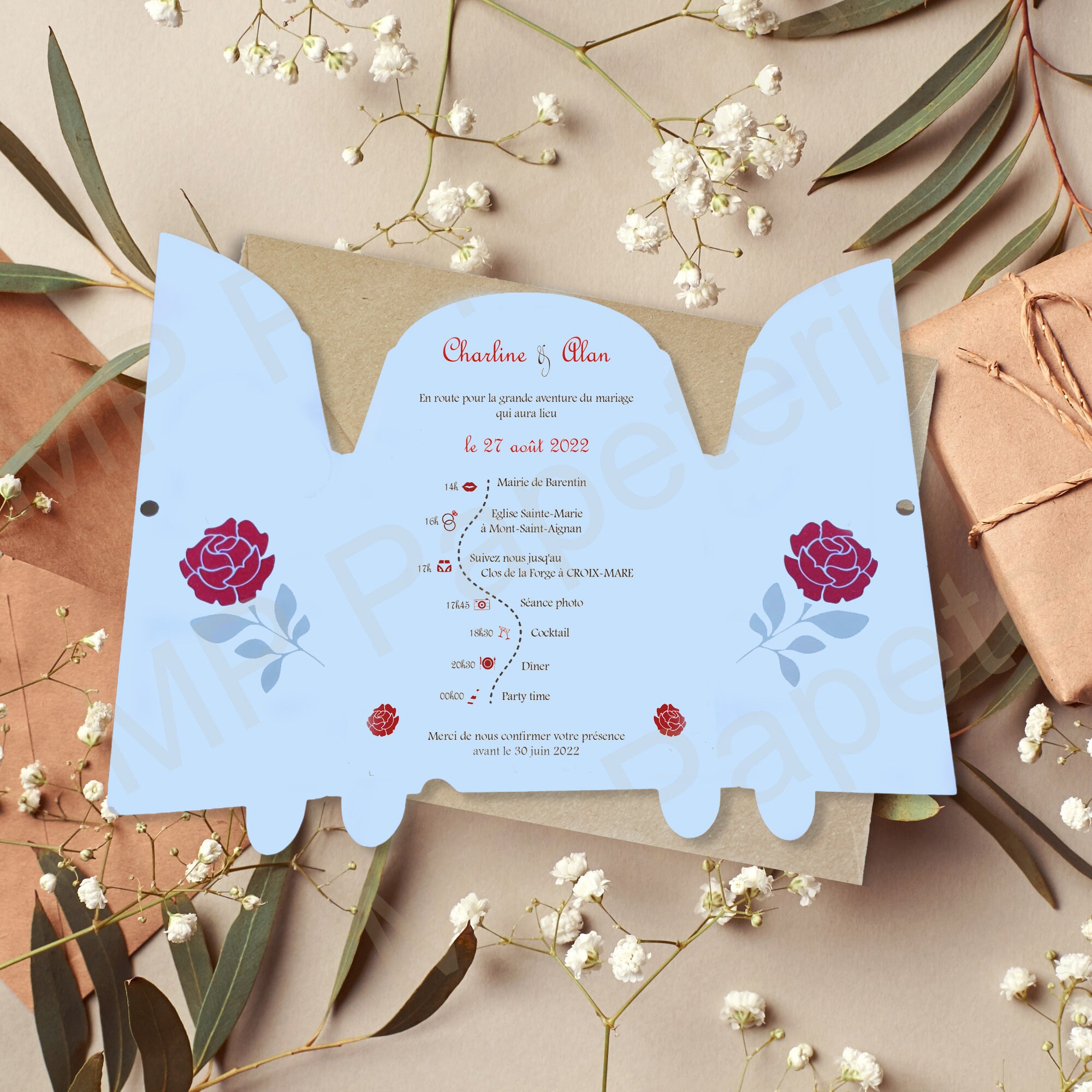 Invitation van volkswagen, faire-part camping-car VW, LOT faire part ...