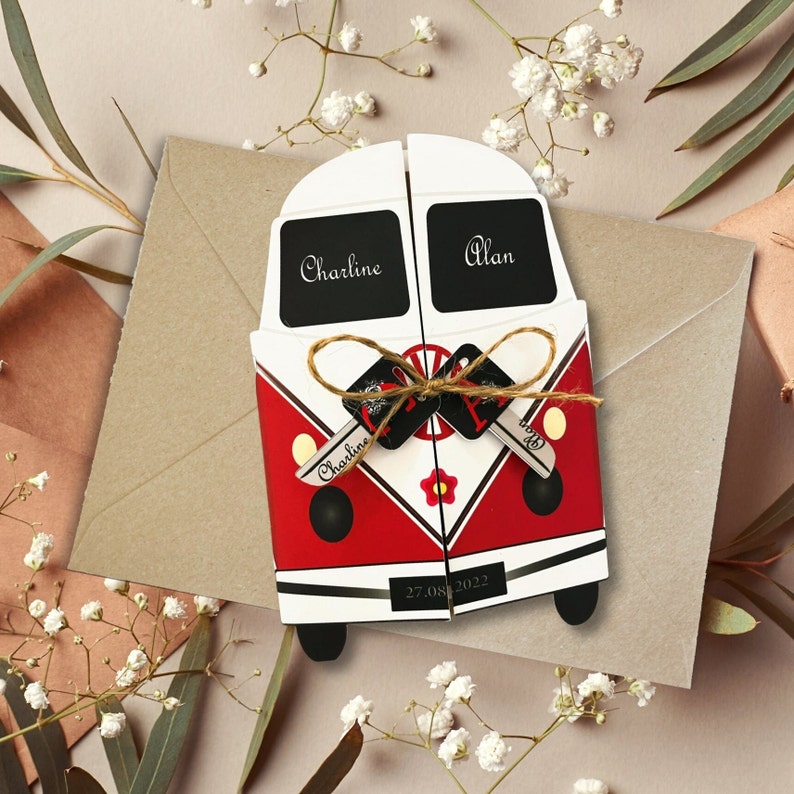 Invitation van volkswagen, faire-part camping-car VW, LOT faire part ...