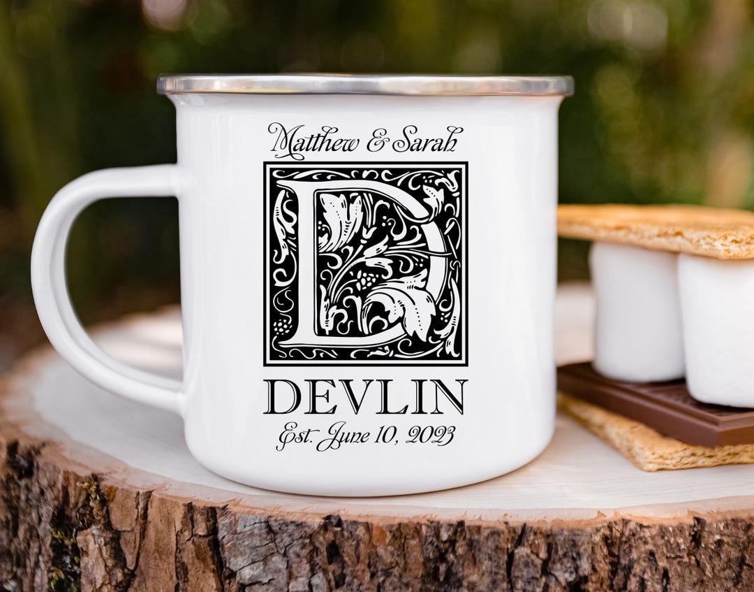 Personalized Initial Mug With Custom Family Name and Established Date ...