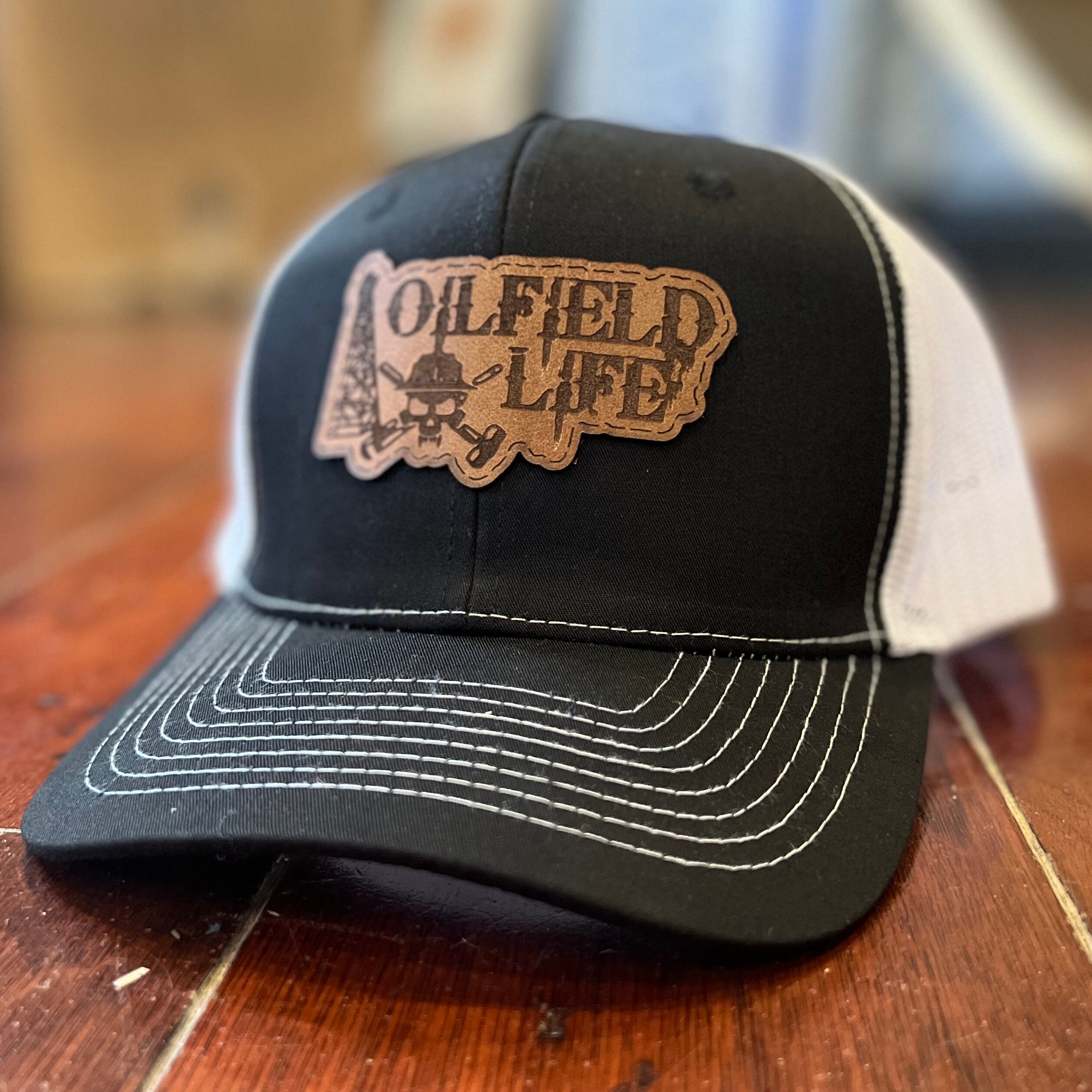 Oilfield Life Genuine Leather Patch Hat Trucker Hat Relevant Apparel - Etsy