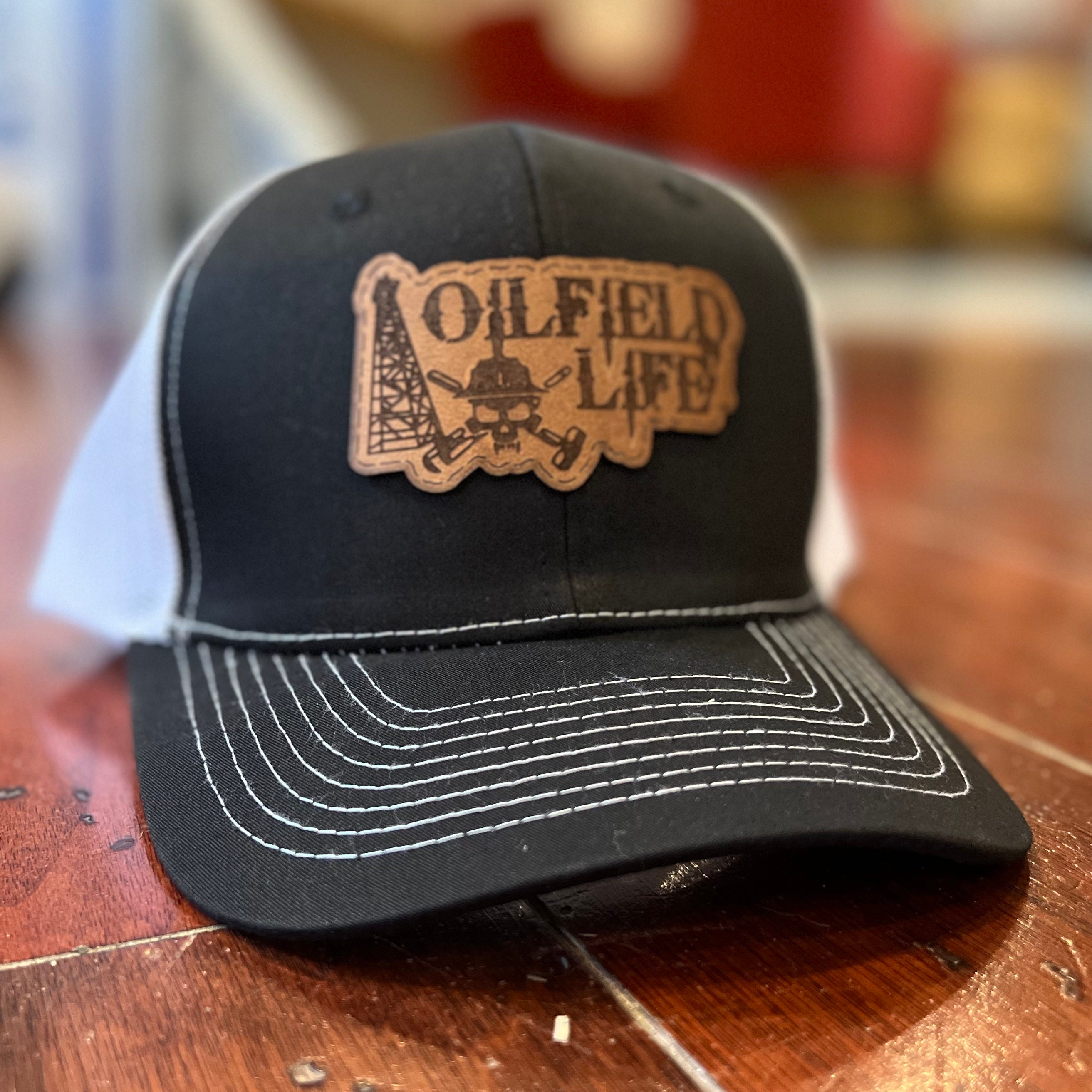 Oilfield Life Genuine Leather Patch Hat Trucker Hat Relevant Apparel - Etsy
