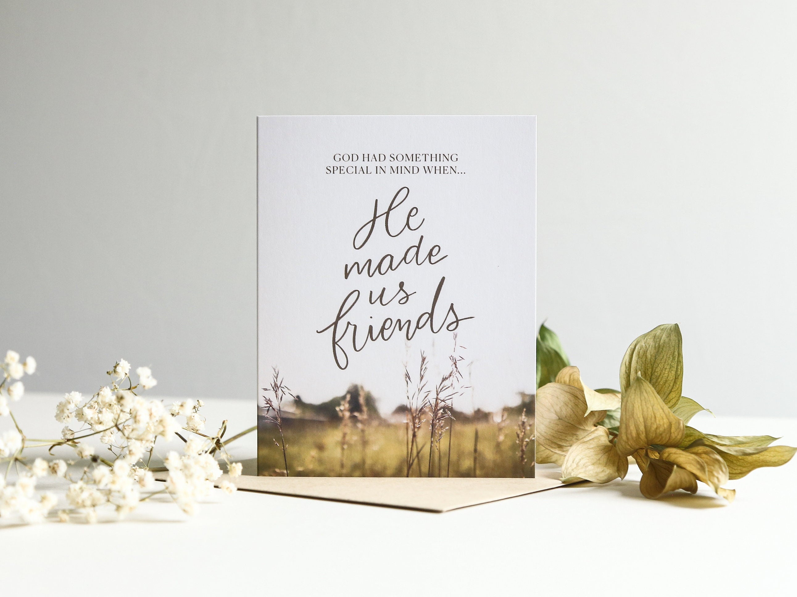 God Made Us Friends • Card for A Dear Friend or Sibling • Encouraging ...