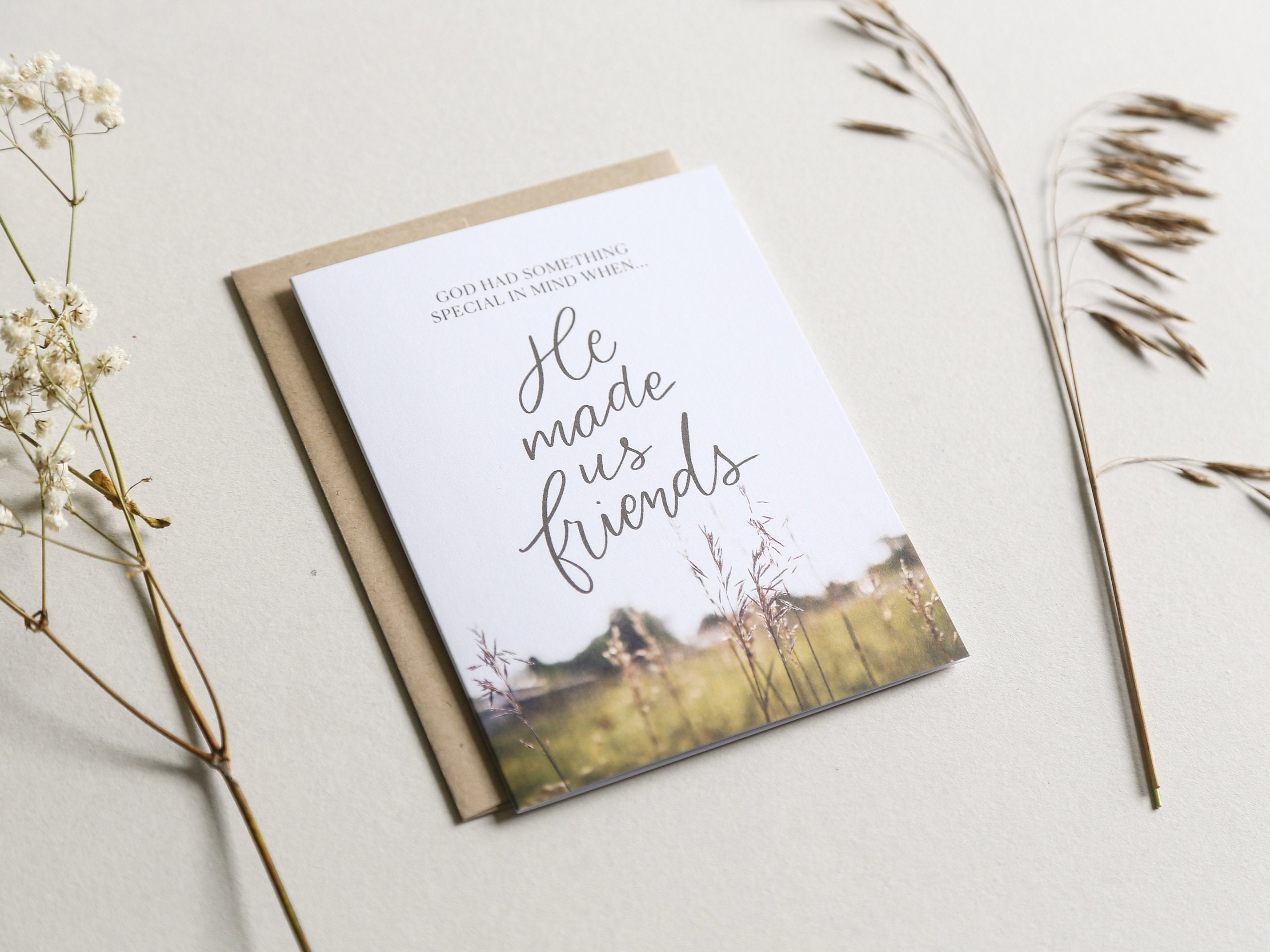 God Made Us Friends • Card for A Dear Friend or Sibling • Encouraging ...