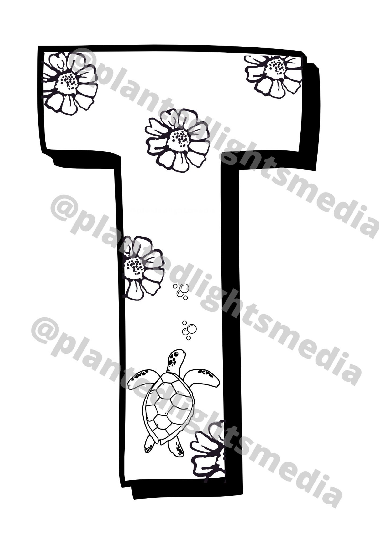 Sunflower Alphabet Inspired Digital Coloring Book - Etsy