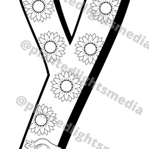 Sunflower Alphabet Inspired Digital Coloring Book - Etsy