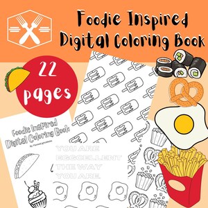 Foodie Inspired Digital Coloring Pages - Etsy
