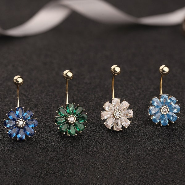 Rose Belly Ring - Etsy