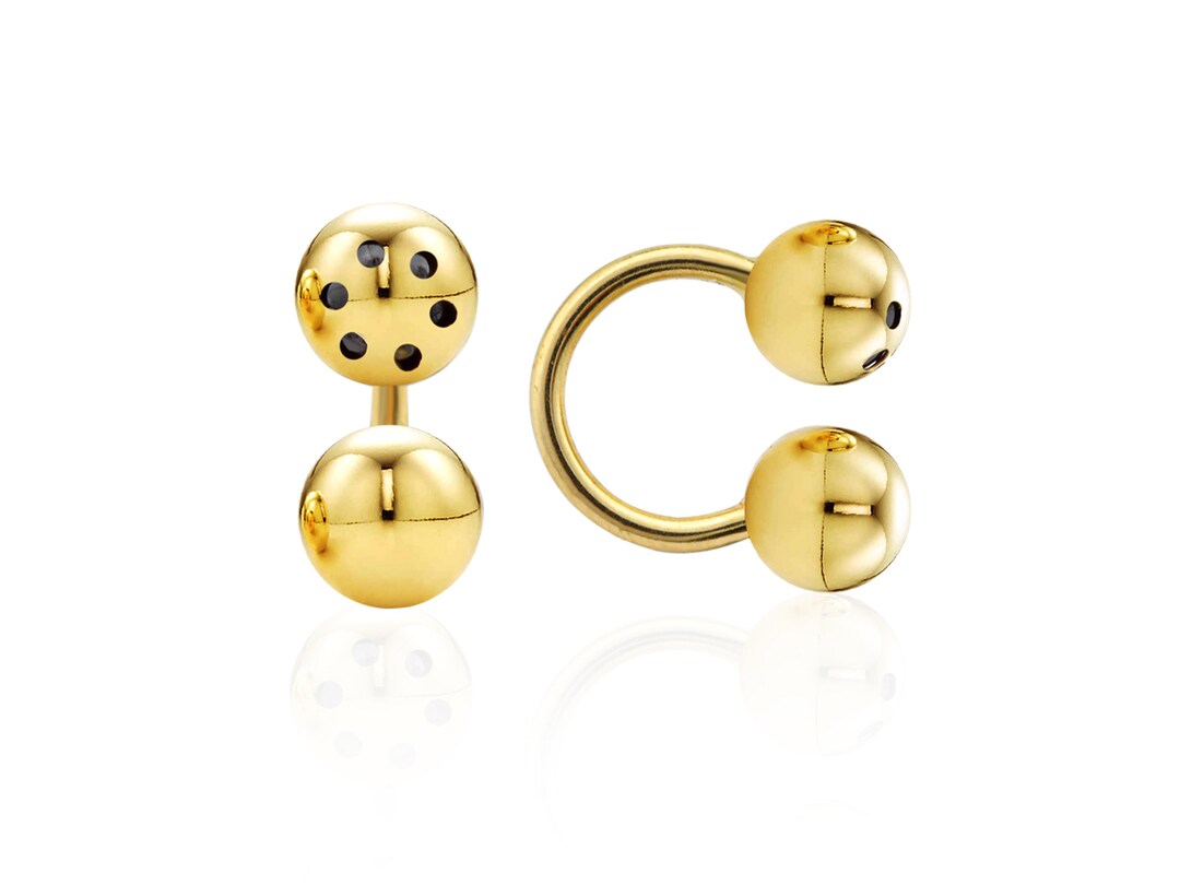 14k Solid Gold Helix Piercing - Gold Helix Jewelry - Horseshoe Piercing ...