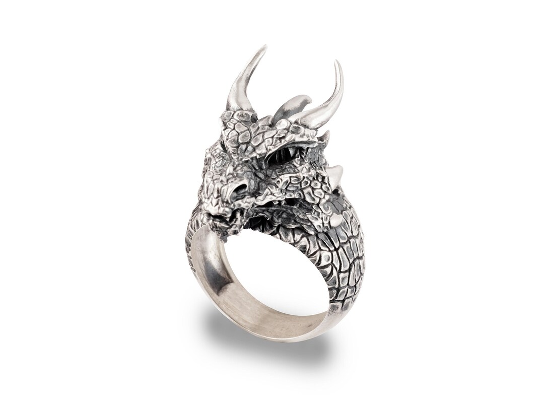 925K Sterling Silver Dragon Ring for Men Handmade Dragon Ring Cool ...