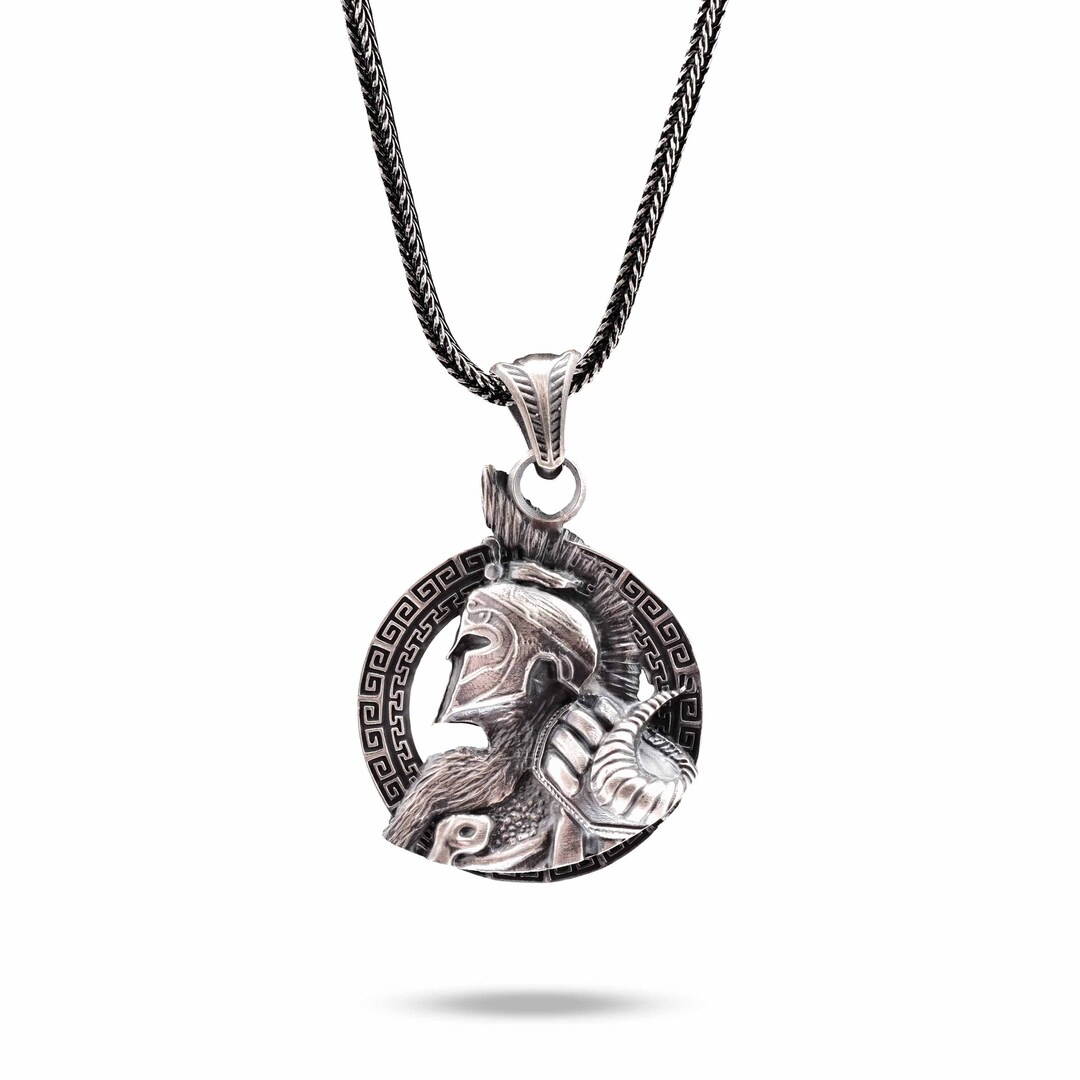Spartan Silver Necklace - Ancient Greek Warrior Pendant, 925k Sterling ...