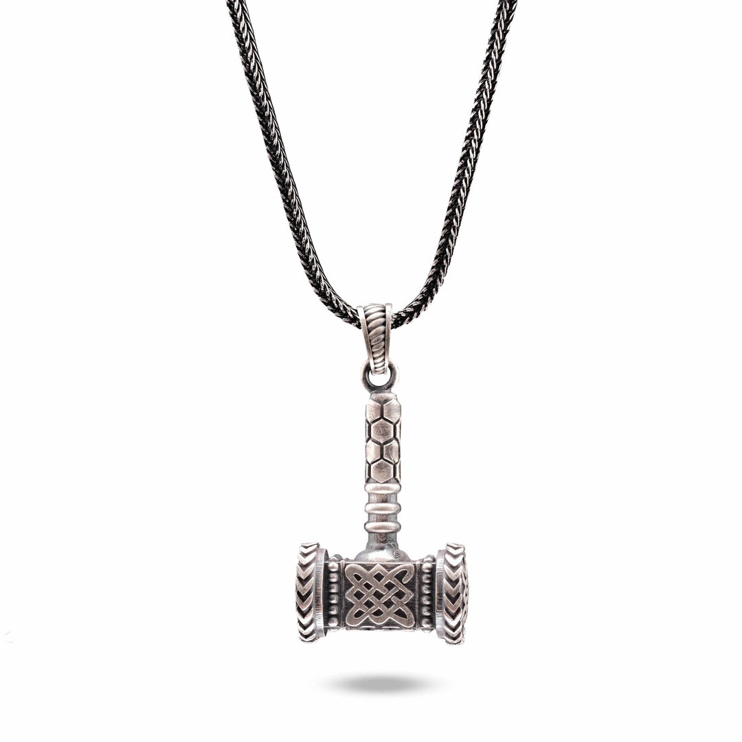 Viking War Hammer Necklace, Scandinavian Biker Battle Hammer ...