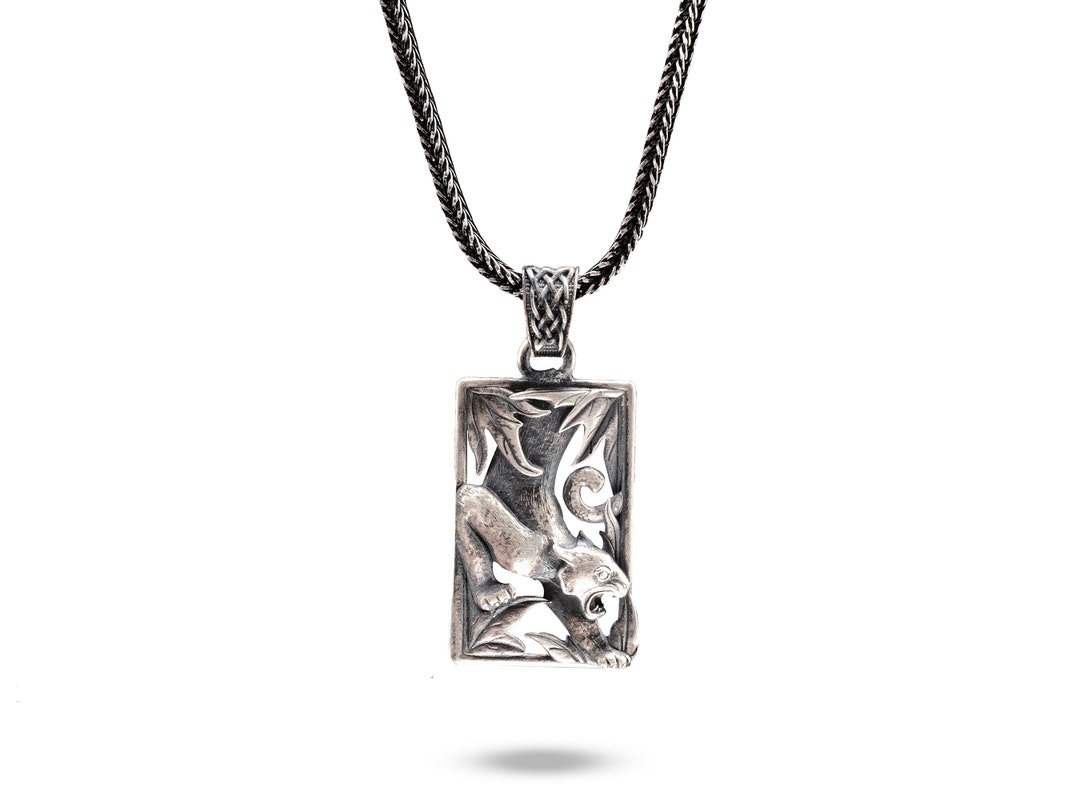 925K Silver Angry Jaguar Men Necklace - Jaguar Charm With Chain ...