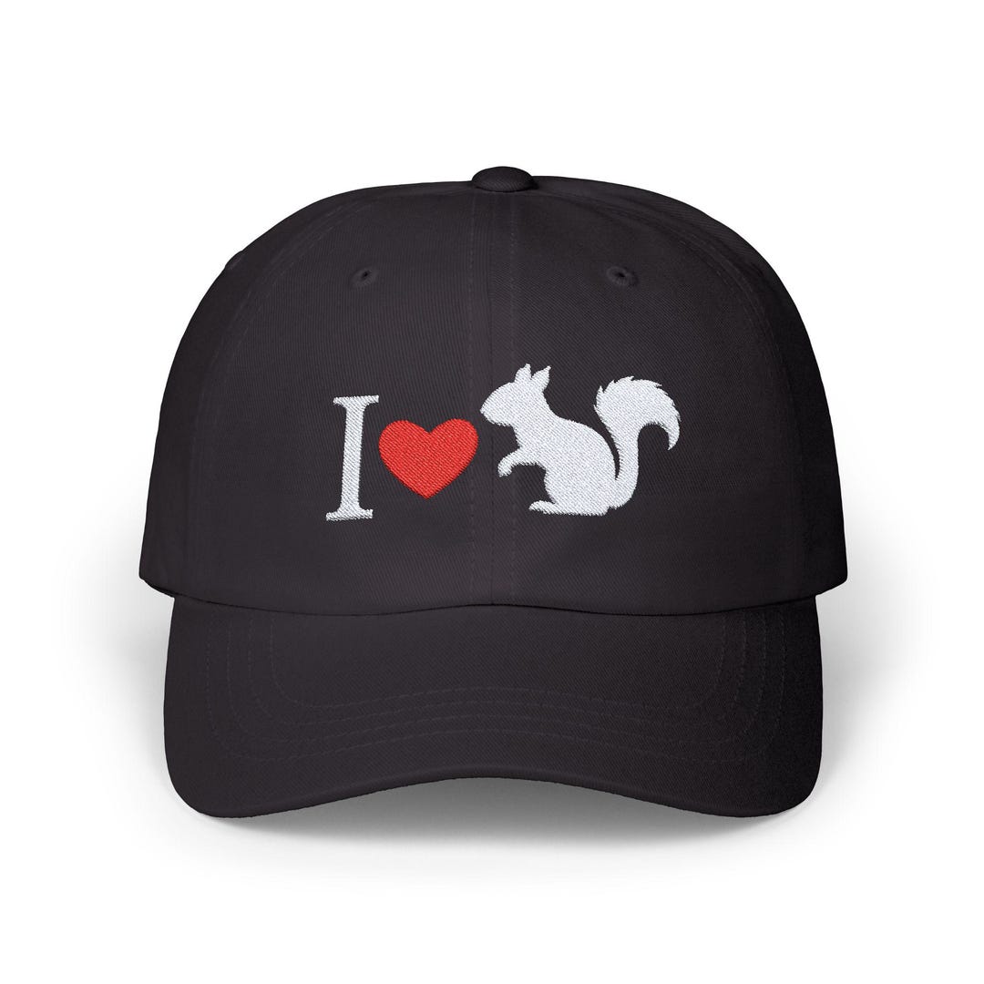 Embroidered Squirrel Cap, Classic Dad Hat for Fathers, I Heart ...