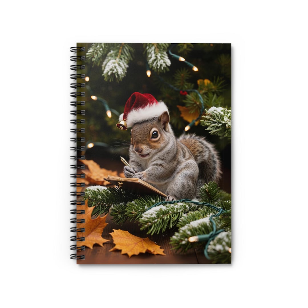 Christmas Squirrel Spiral Notebook - Ruled Line, Holiday Journal ...