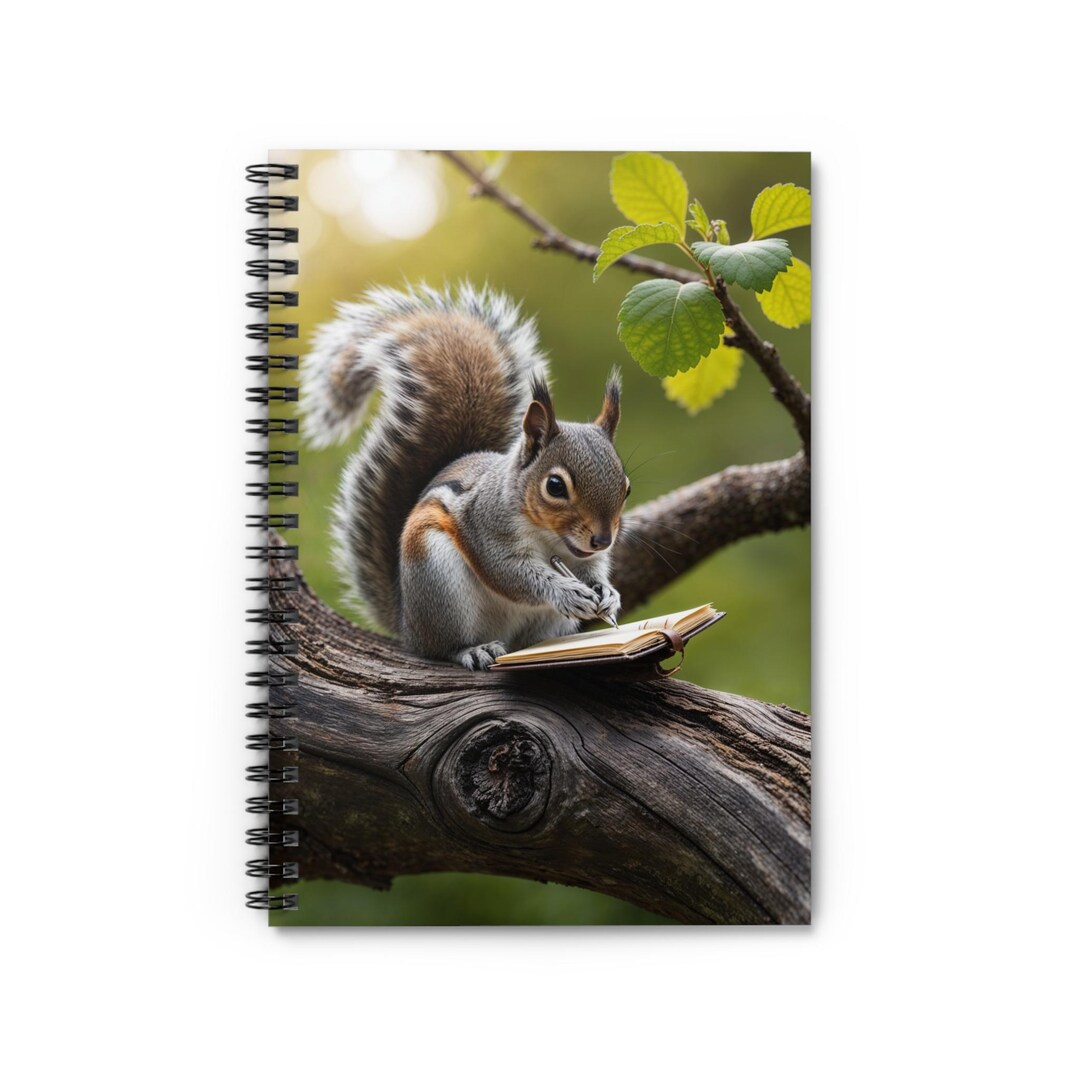 Squirrel Spiral Notebook, Cute Journaling Notepad, Lined Paper Diary ...