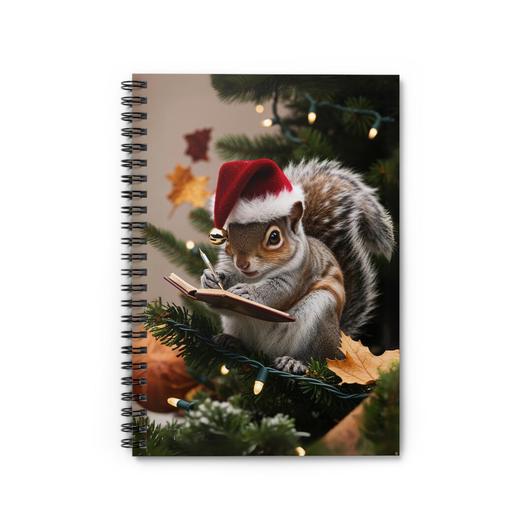 Christmas Squirrel Spiral Notebook - Ruled Line, Holiday Journal ...