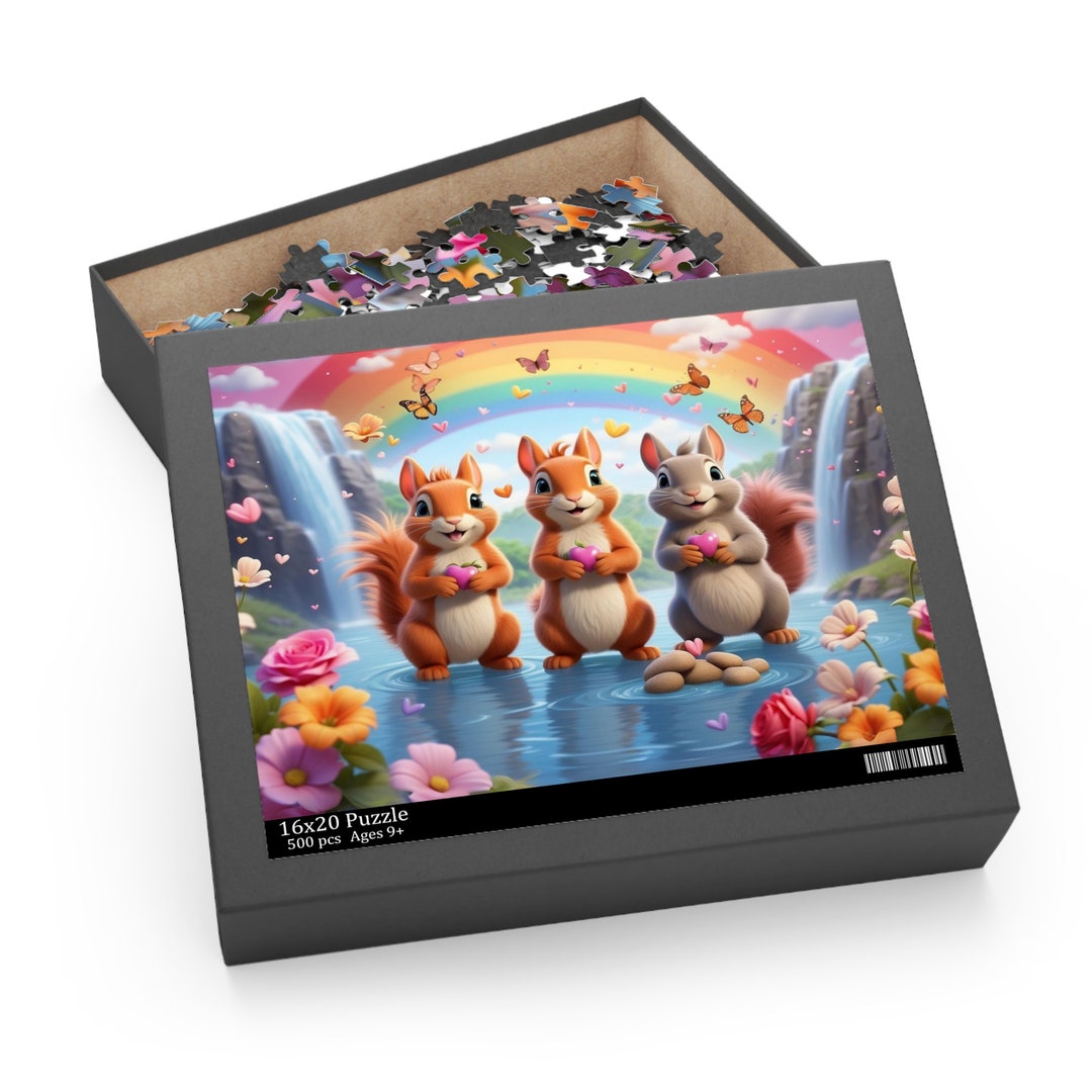 Squirrel Puzzle 120, 252, 500-piece, Squirrel Lover Gift, Christmas ...