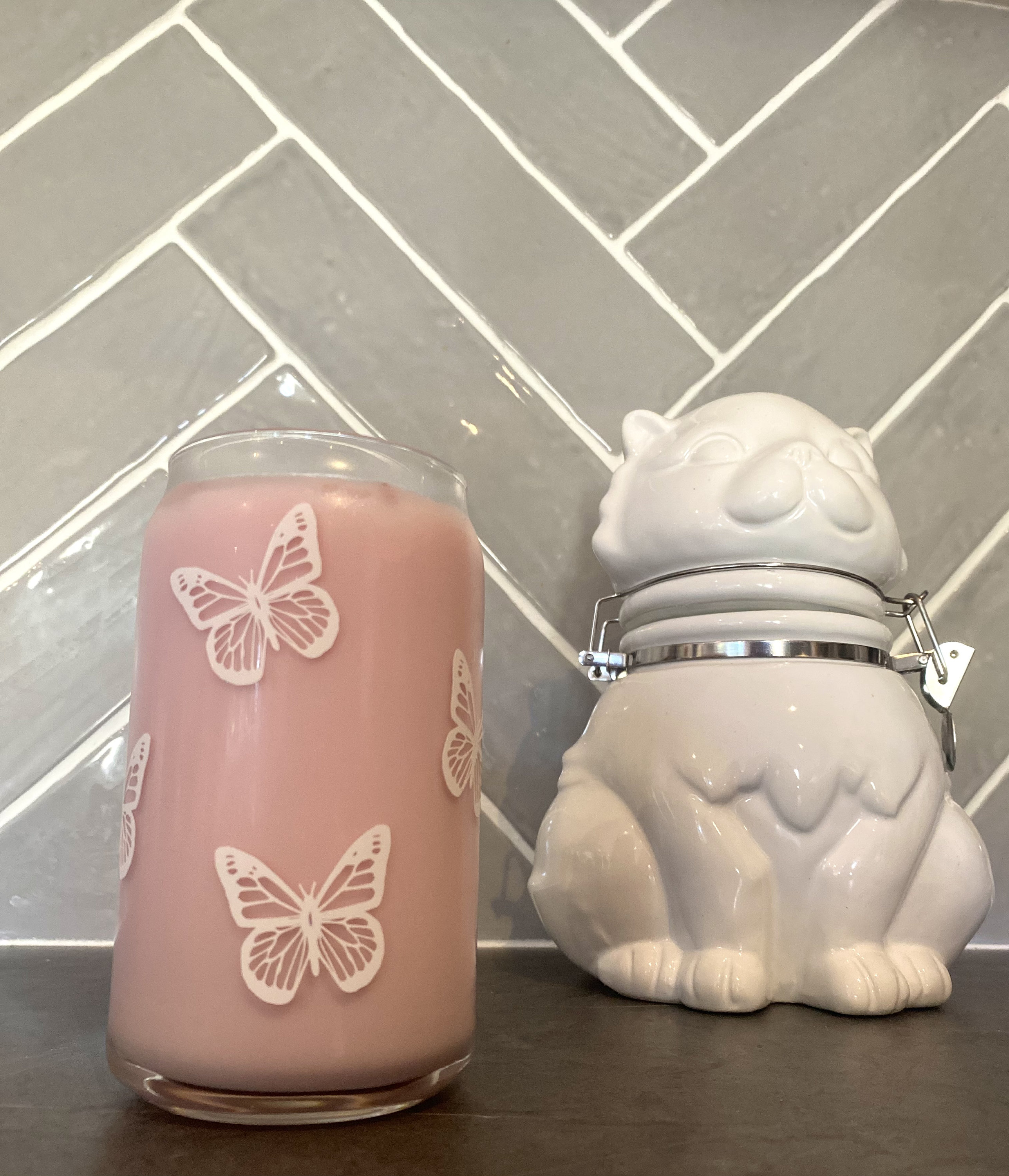 Beer Can Glass/ Libbey Glass/ Butterfly Glass/ Iced Coffee Glass/ - Etsy