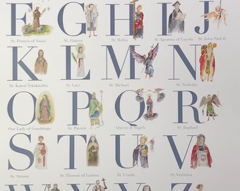 Saint ABC Poster Print. Catholic ABC Wall Art Poster. First Communion ...