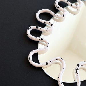 Round Very Wavy Mirror Hand Sculpted Squiggly Mirror Funky Decor ...