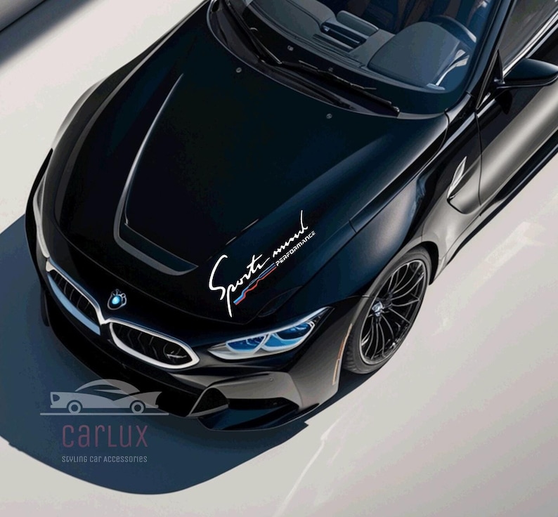 For BMW M Sport Car Hood Sticker Sports Performance Styling Decals M ...