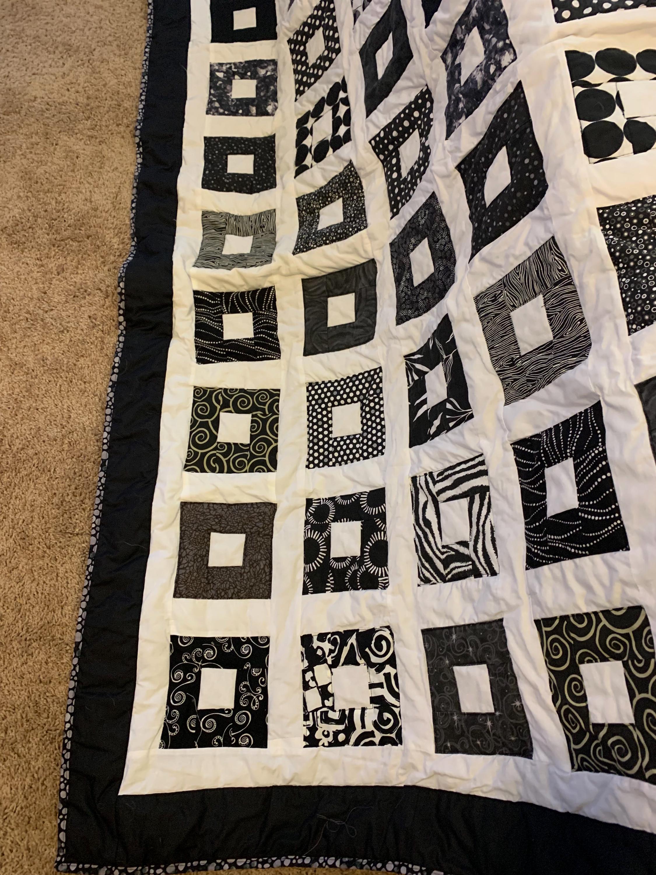 Black and White Square in a Square - Etsy