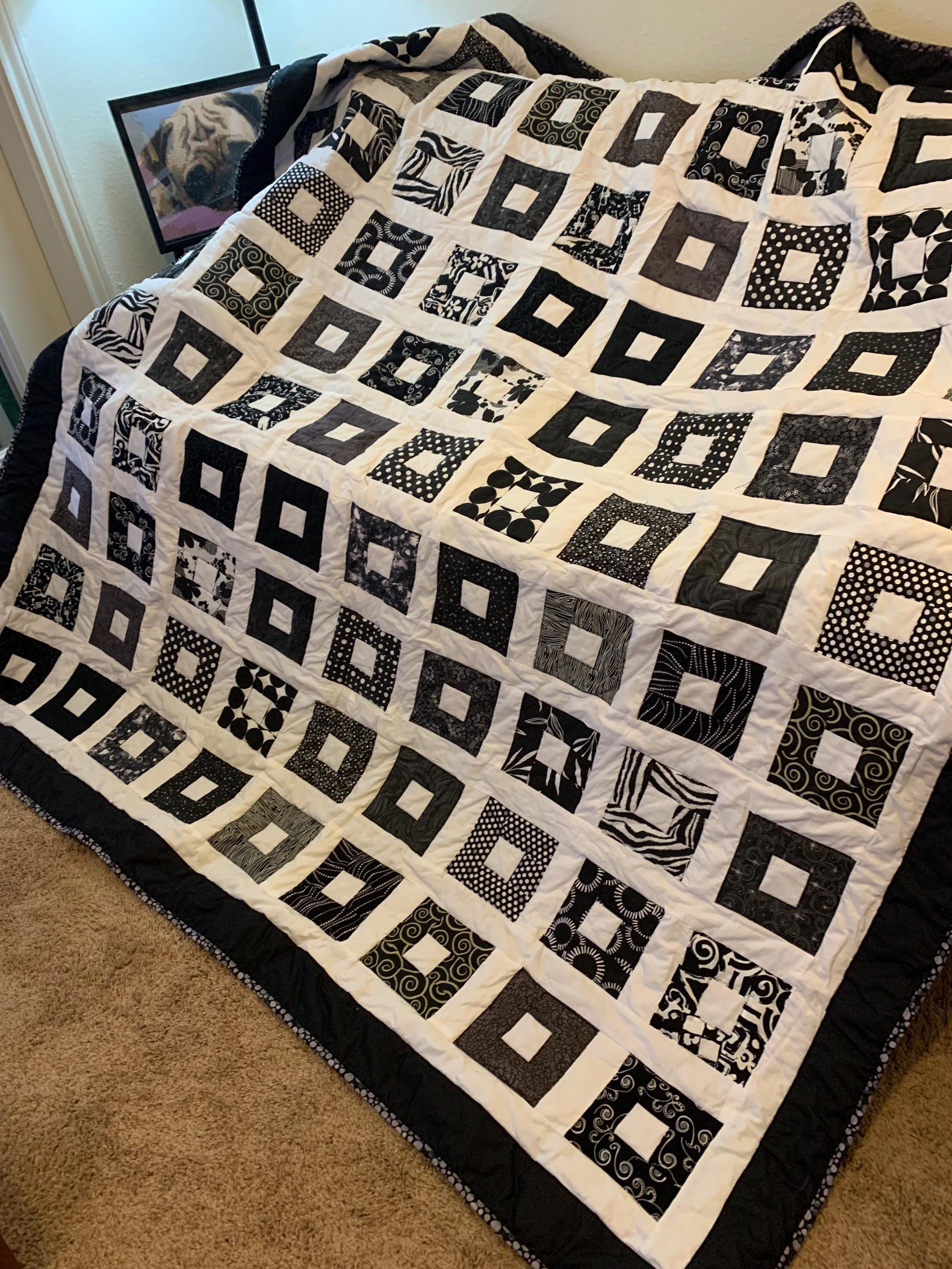 Black and White Square in a Square - Etsy