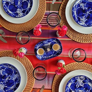 Mexican Blue and White Salad Plates | Mexican Dinnerware | Set of Four ...