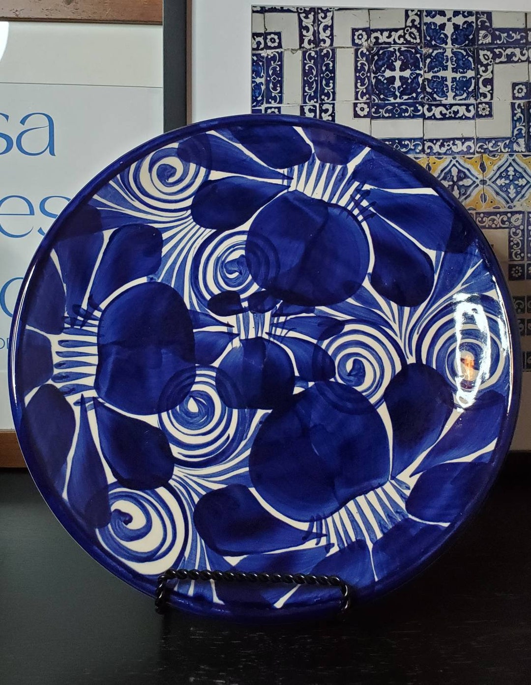 Mexican Blue and White Dinner Plates | Mexican Dinnerware | Set of Four ...