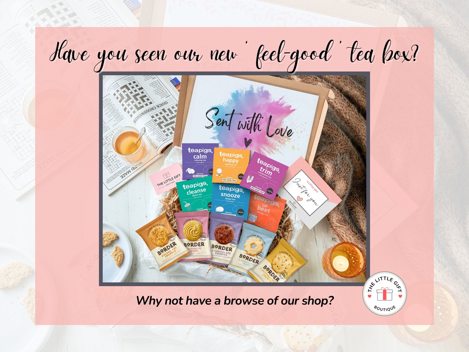 Tea and Biscuit Treat Box, Tea and Biscuit Hamper, Tea and Biscuit Gift ...