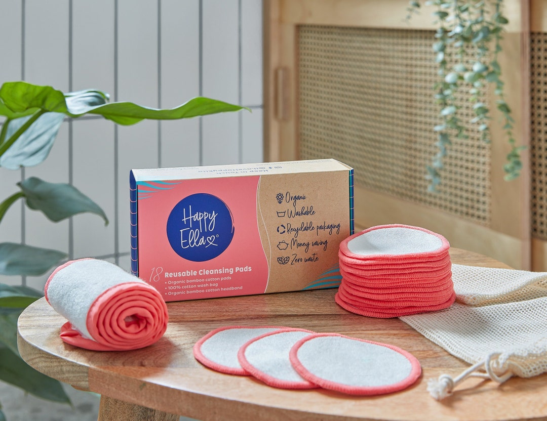 Reusable Bamboo Face Pads, 18 Makeup Remover Pads, Cleansing Pads With ...