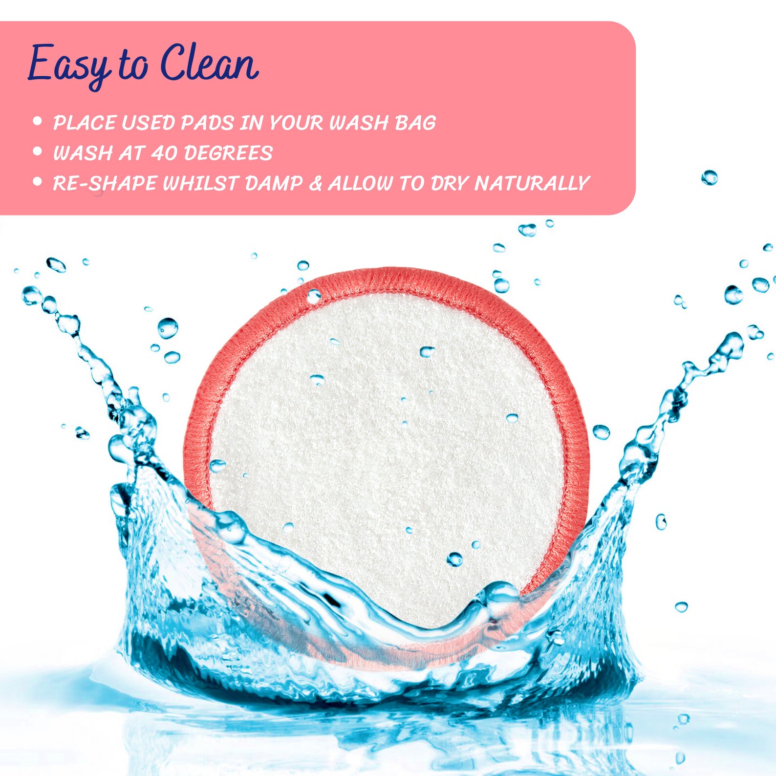 Reusable Bamboo Face Pads, 18 Makeup Remover Pads, Cleansing Pads With ...