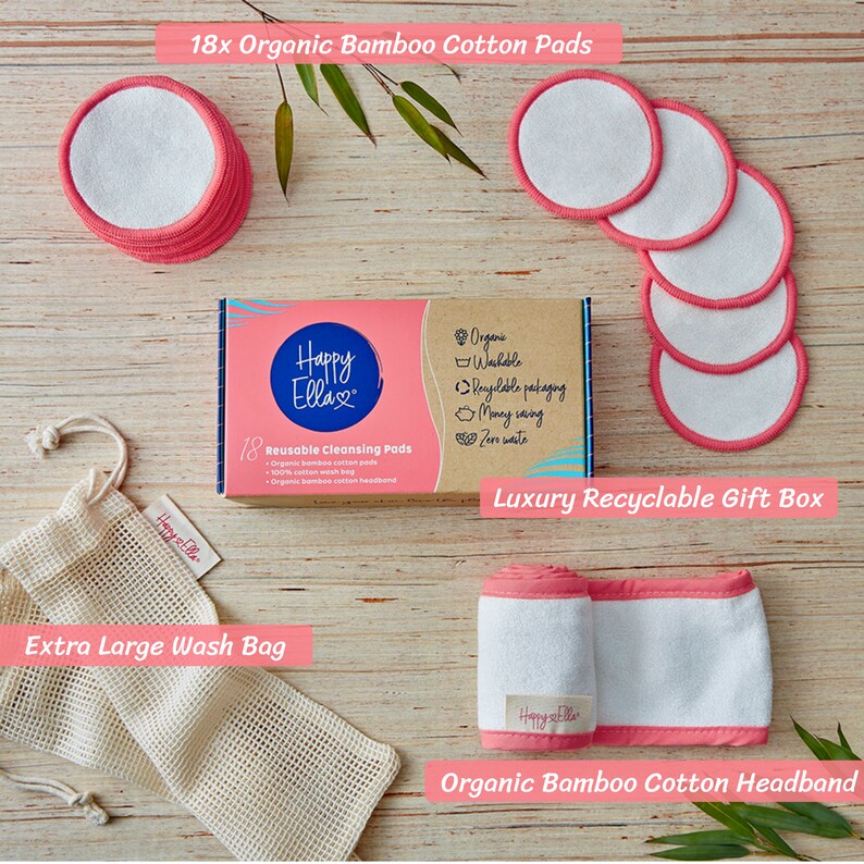 Reusable Bamboo Face Pads, 18 Makeup Remover Pads, Cleansing Pads With ...