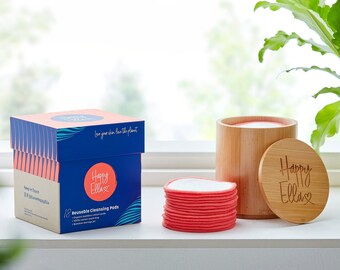 Reusable Bamboo Face Pads, 18 Makeup Remover Pads, Cleansing Pads With ...