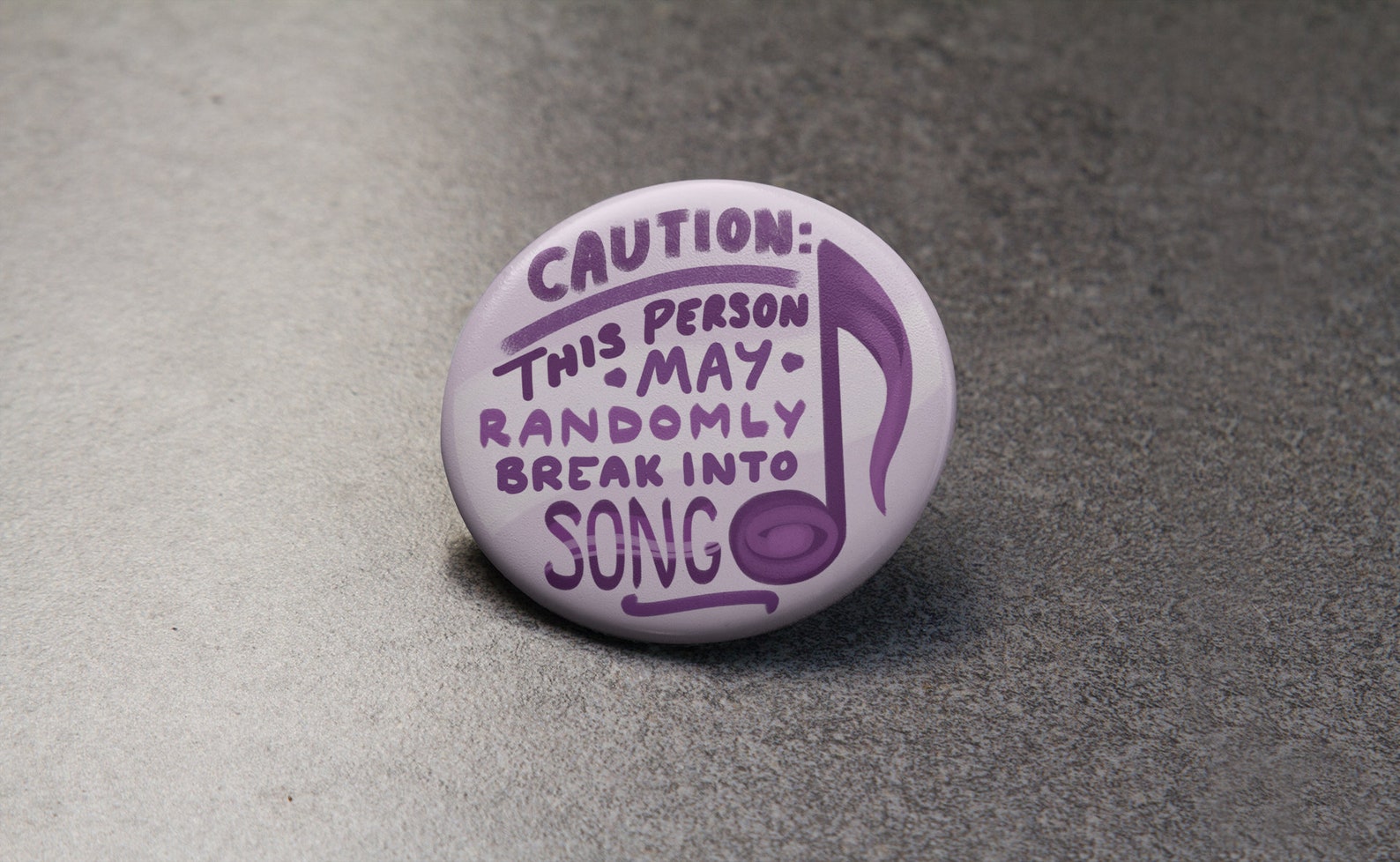 Caution May Break Into Song Pin Button - Etsy