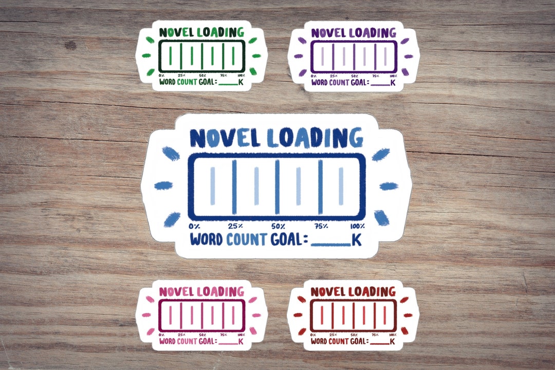 Novel Loading Progress Bar Tracker Laptop Sticker, Word Count Goal ...
