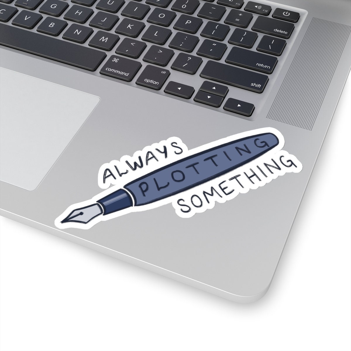 Always Plotting Something Funny Story Writing Sticker, Blue Fountain ...