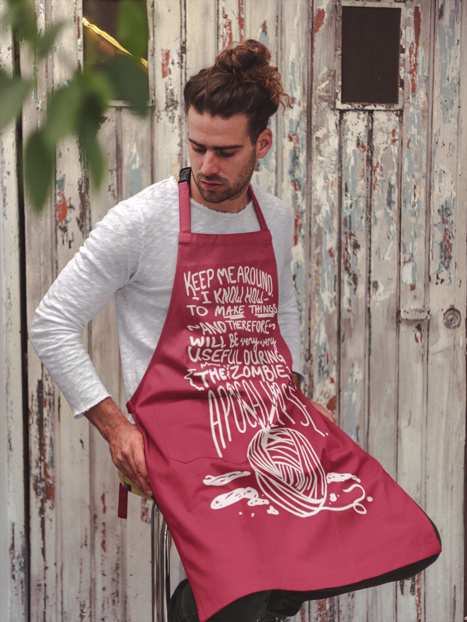 Apocalypse Crafter Zombie Prepper Apron | Keep Me Around for the Zombie ...