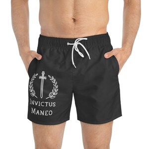 Invictus Maneo Latin Phrase Swim Trunks - Etsy