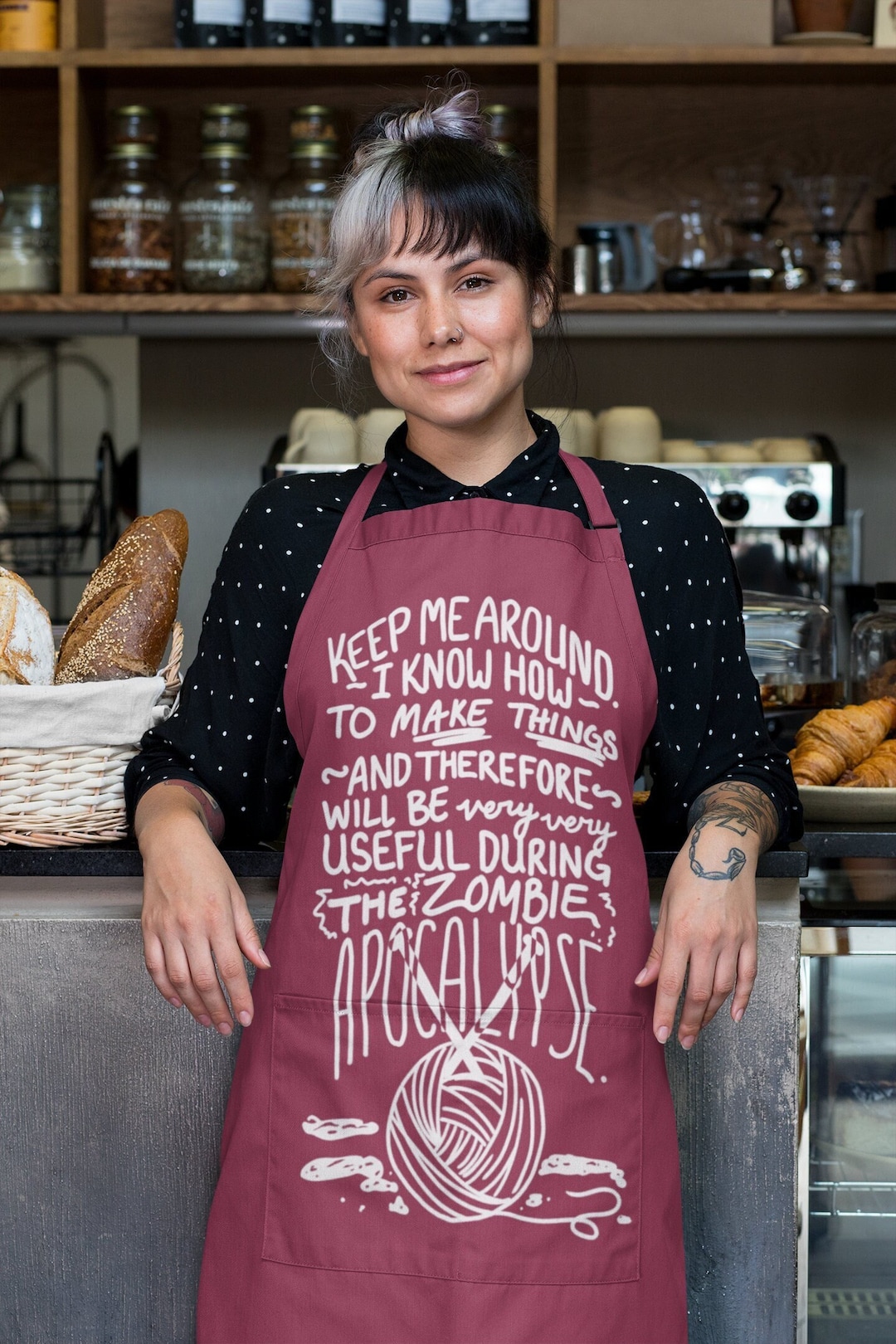 Apocalypse Crafter Zombie Prepper Apron | Keep Me Around for the Zombie ...