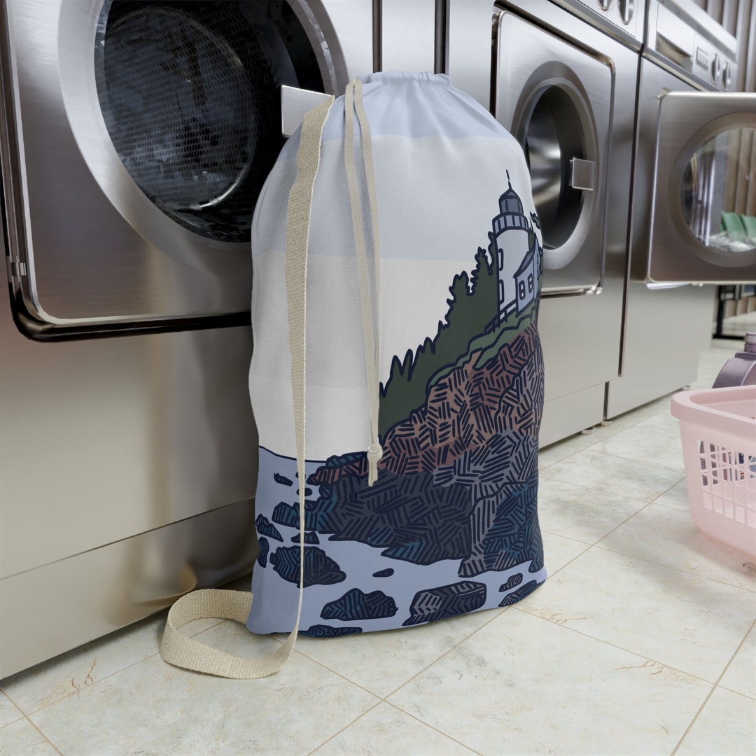 Maine Lighthouse Cliff Laundry Hamper Bag - Etsy