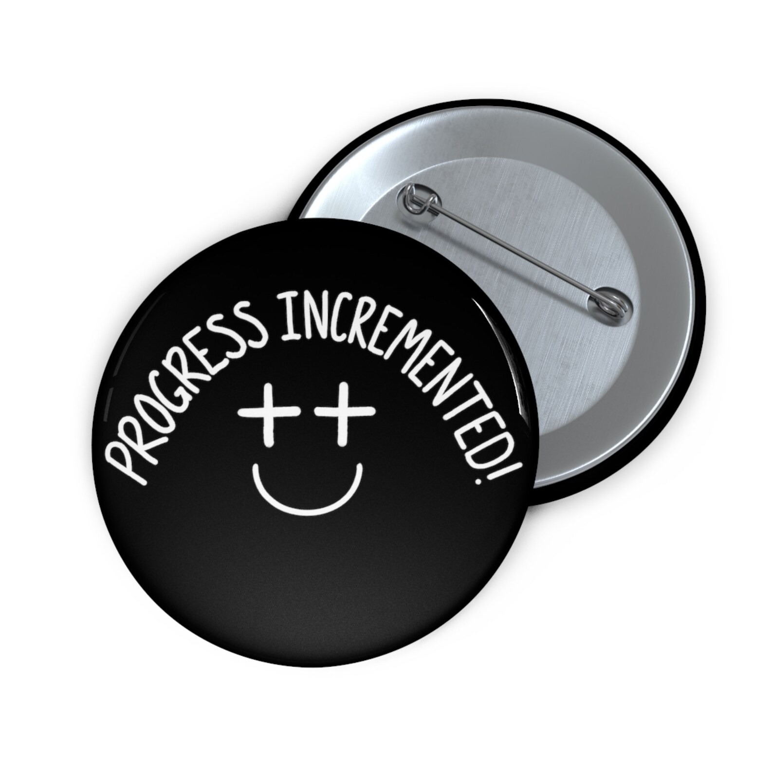 Progress Incremented Funny Coding Pin Button, Small Gift for Programmer Software Developer Web ...