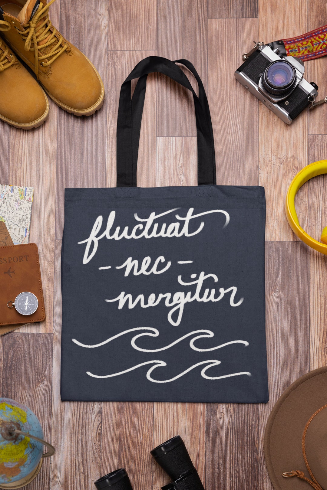 Fluctuat Nec Mergitur Latin Phrase Tote Bag, Gift for Teacher Language ...
