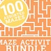 Printable Maze Puzzle Pages | 100 Assorted Mazes | Activity Maze ...