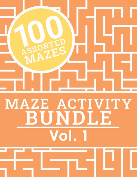 Printable Maze Puzzle Pages 100 Assorted Mazes Activity | Etsy