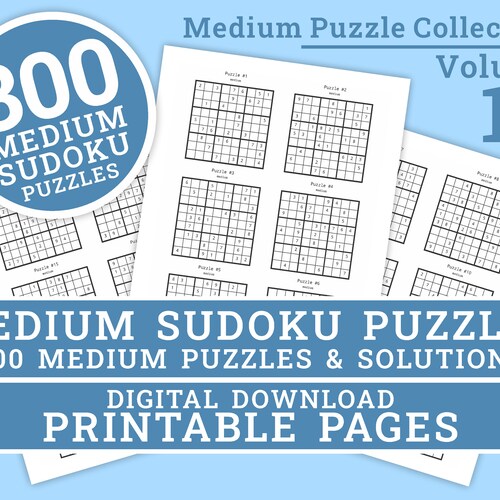 Sudoku Puzzles Easy Level Collection Volume 1 300 - Etsy