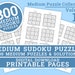 Sudoku Puzzles - Medium Level Collection - Volume 1 | 300 Printable ...