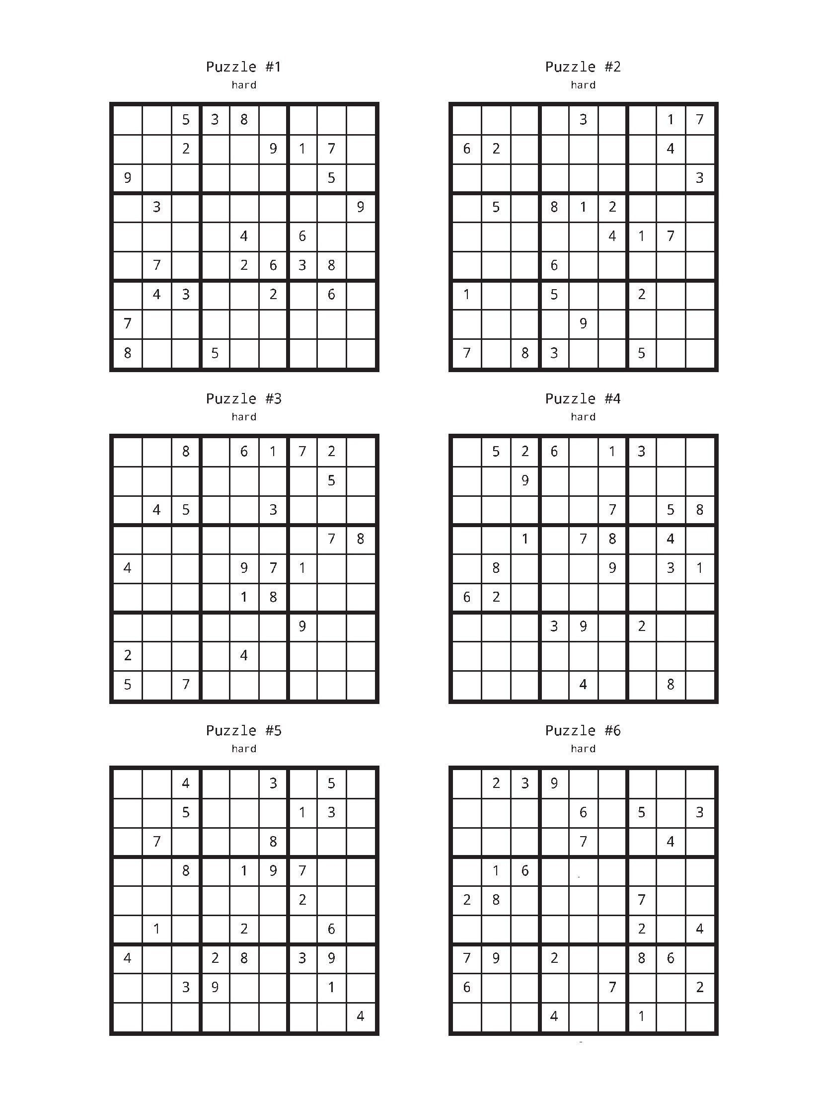 Sudoku Puzzles - Hard Level Collection - Volume 1 | 300 Printable Hard ...