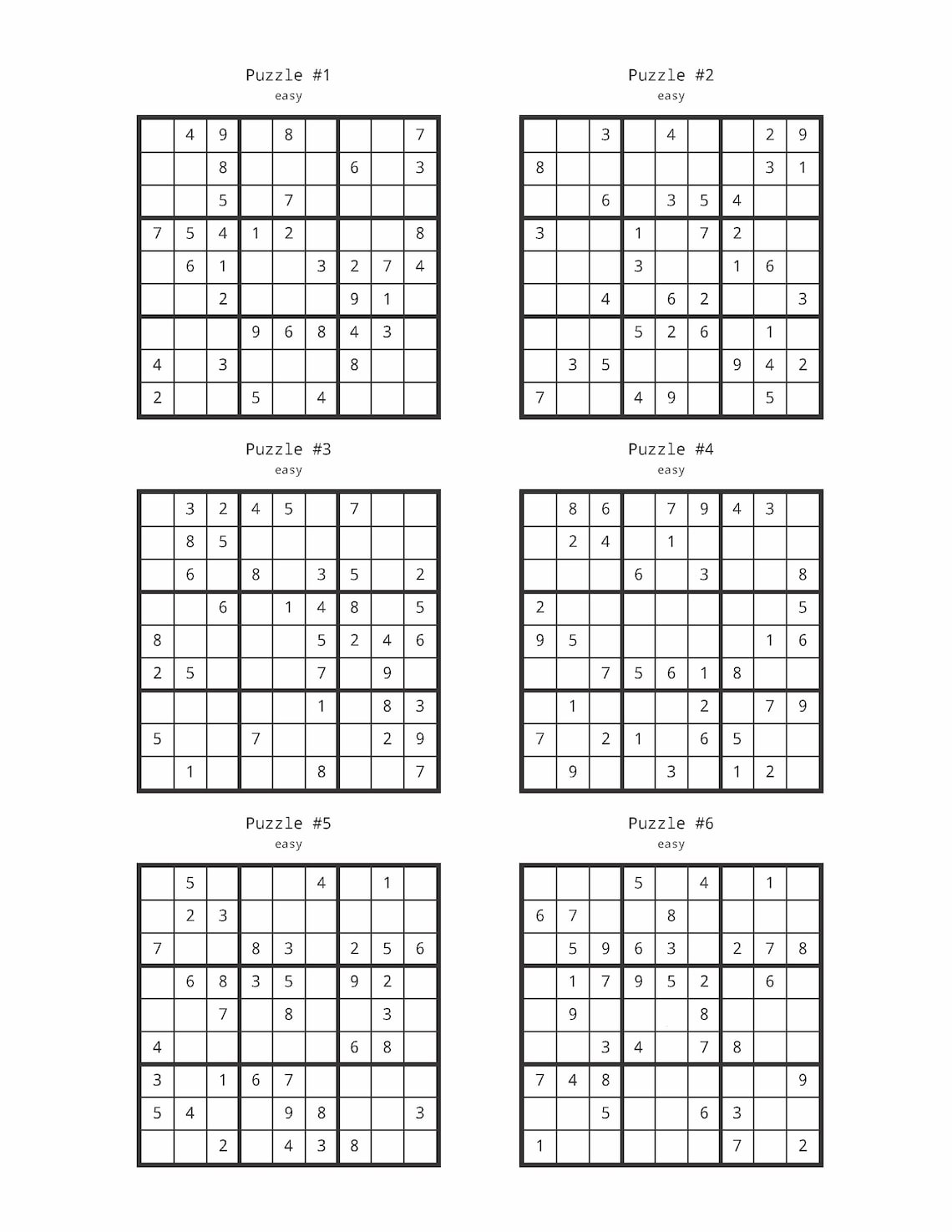 Sudoku Puzzles - Easy Level Collection - Volume 1 | 300 Printable Easy ...